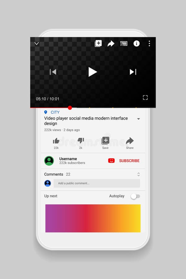 Video Player Screen Interface Stock Vector - Illustration of media ...