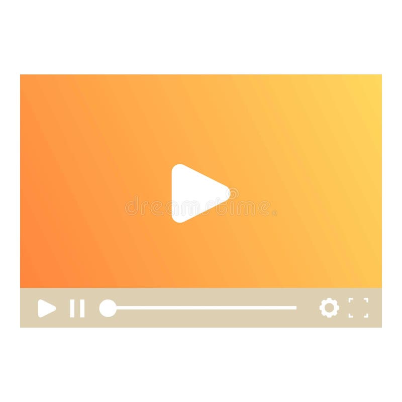 Video Player Showing Streaming Media Content with Play Button on Orange ...