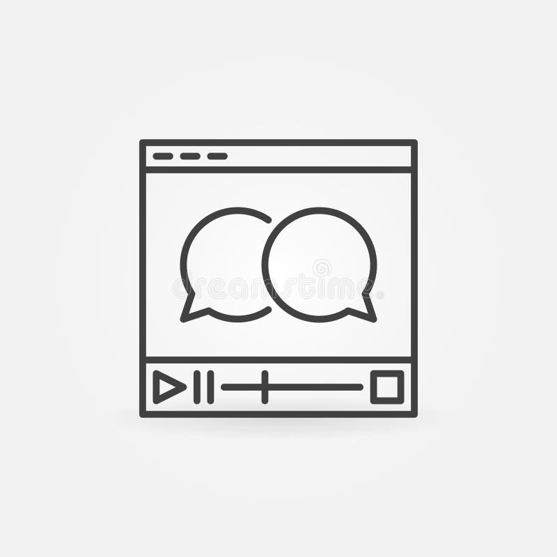 Video Player with Speech Bubbles Icon Stock Vector - Illustration of ...