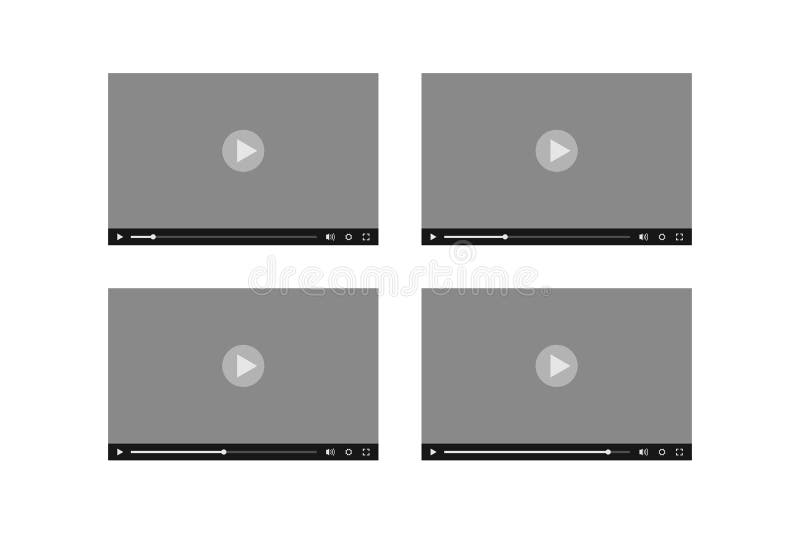 Video Player Template Icon Set. Multimedia Player Illustration Symbol ...