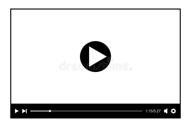 Video Player Template. Online Movie Layout with Play Button on Screen ...