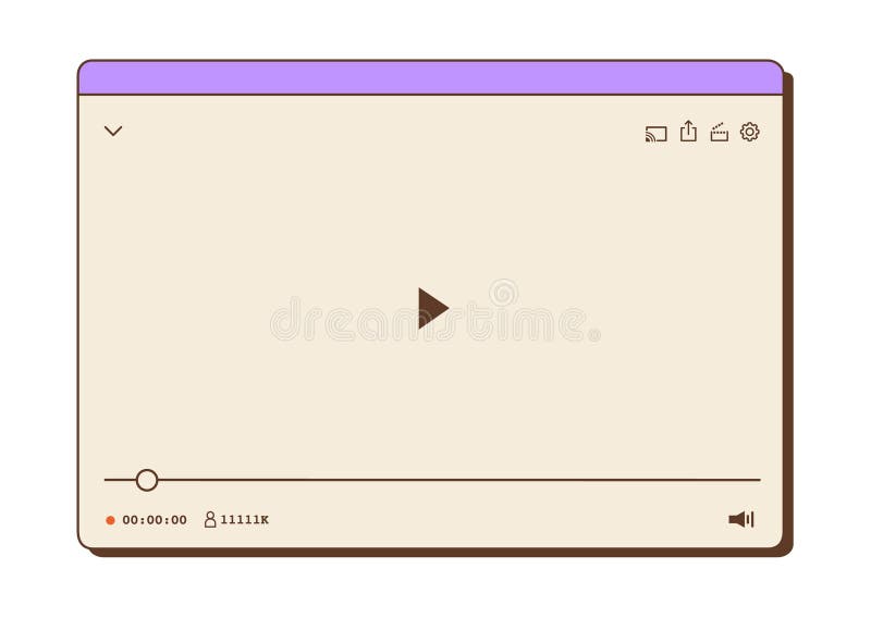 Video Player Template for Web or Mobile Apps. Retro Nostalgic Screen ...
