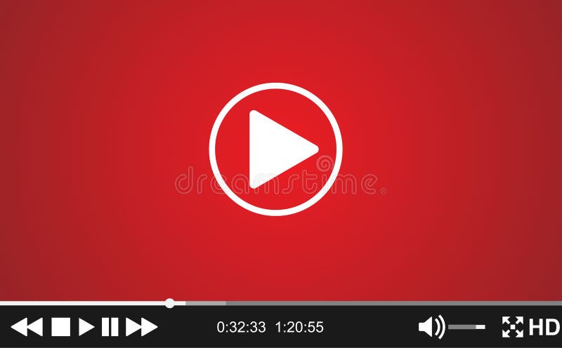 Video Player Template for Web, Stock Vector - Illustration of control ...