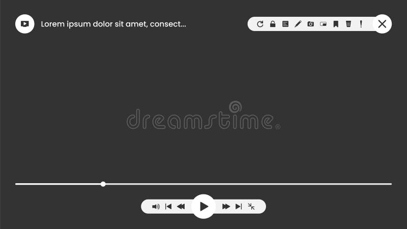 Video Player Ui Design. Simple and Minimalist Stock Vector ...