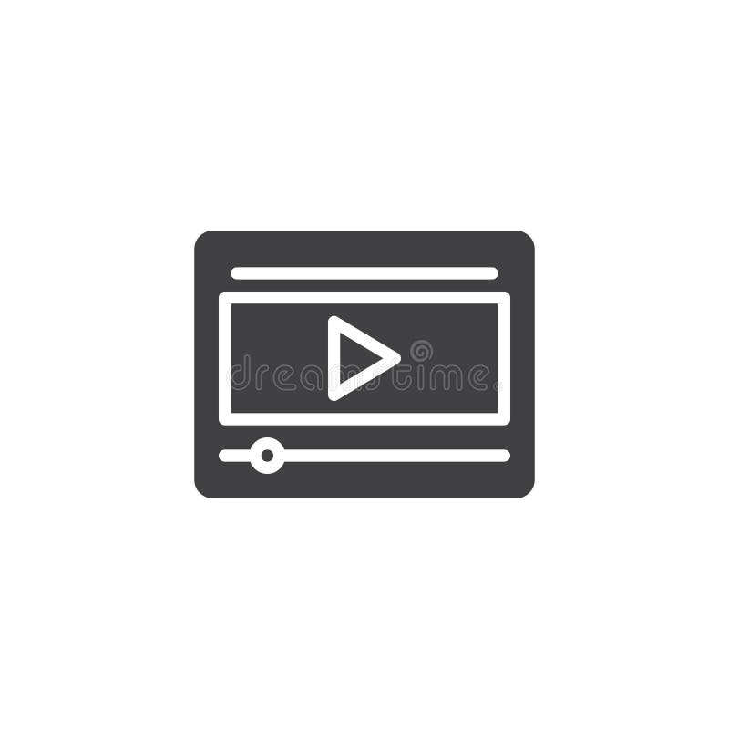 Video player vector icon stock vector. Illustration of screen - 124030499