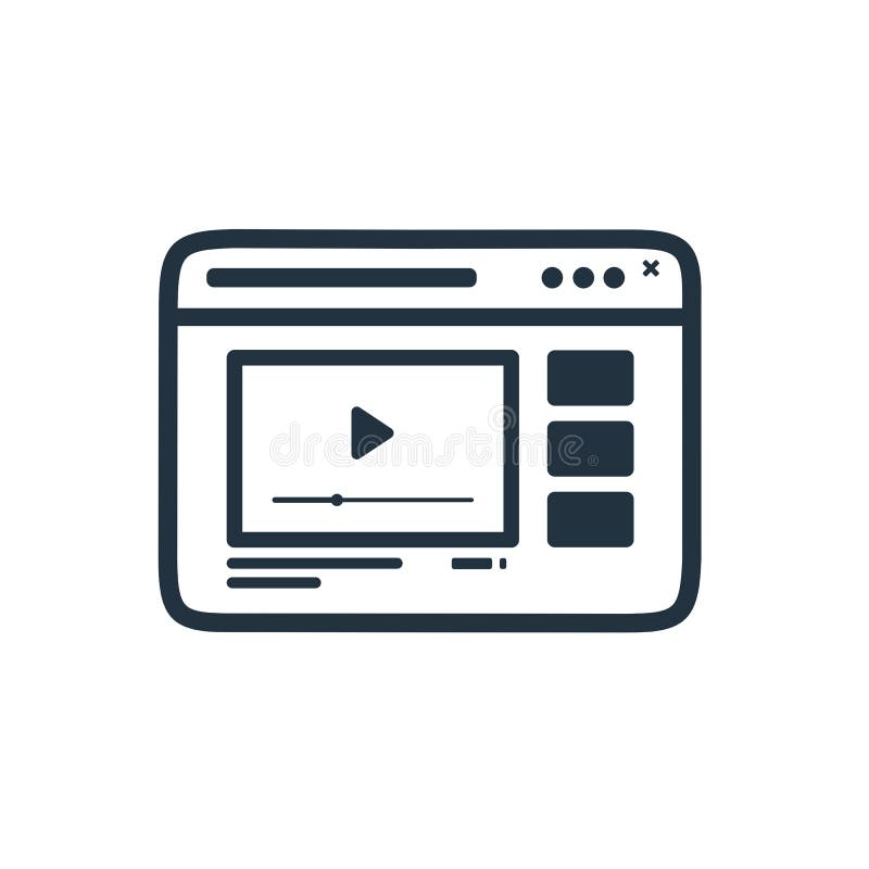 Video Player Web Page Icon Concept Stock Vector - Illustration of music ...