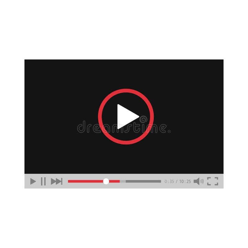 Video Player Vector Illustration Flat Design on a White Backgraund ...