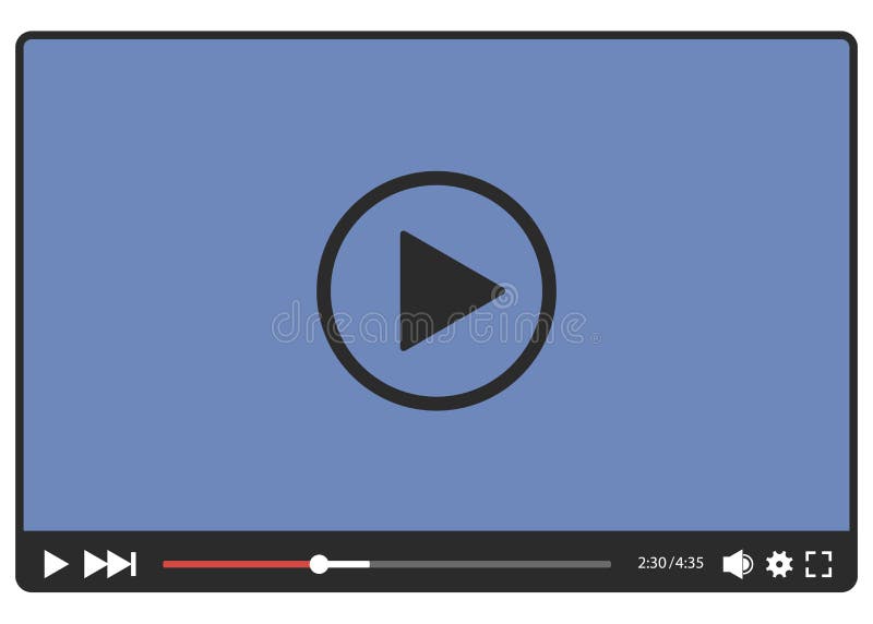 Video player for web, stock illustration. Illustration of button ...
