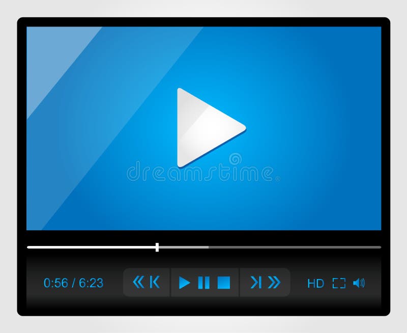 Video Player for Web, Minimalistic Design Stock Vector - Illustration ...