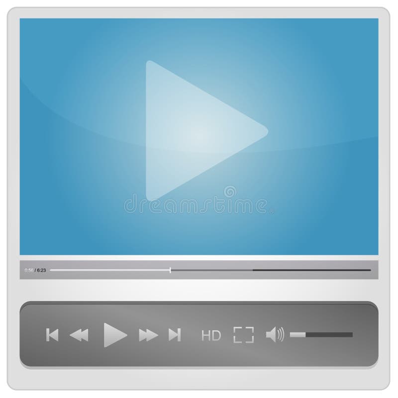 Video Player for Web, Minimalistic Design Stock Vector - Illustration ...