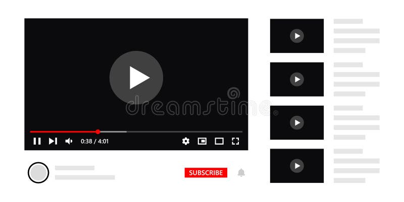 Video Player with Website Design Elements. Multimedia Player Template ...