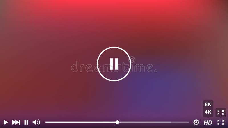 Video Player Window with Menu and Buttons Panel Vector Stock ...