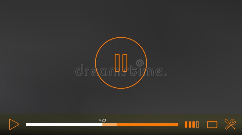 Video Player Window with Menu and Buttons Panel Vector Set Stock Vector ...