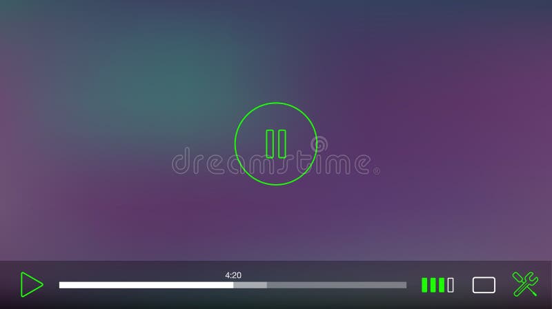 Video Player Window with Menu and Buttons Panel Vector Stock Vector ...