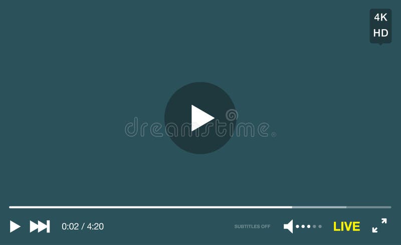 Video Player Window with Menu and Buttons Panel Vector Stock Vector ...