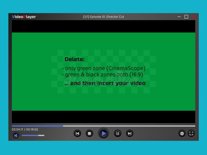 Video Player Window. Program Interface. Overlay. Empty Layout. Simulate ...