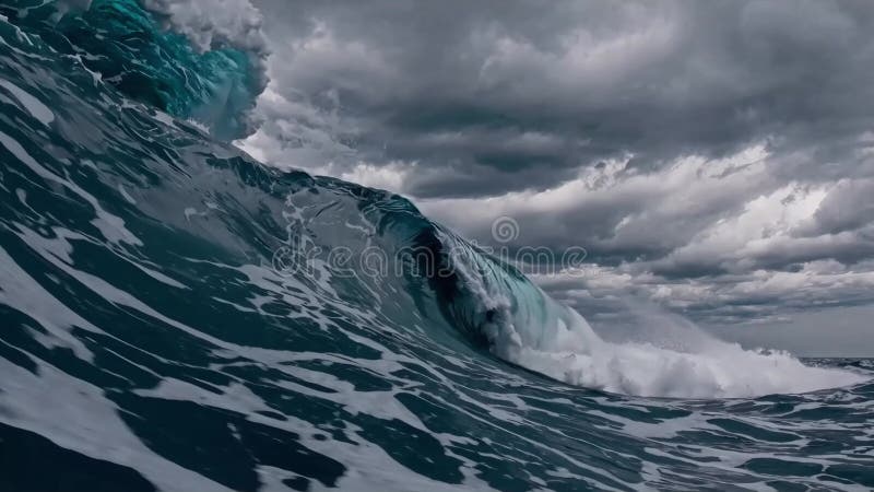 Powerful Ocean Waves Rolling in the Middle of the Sea, Generative AI ...