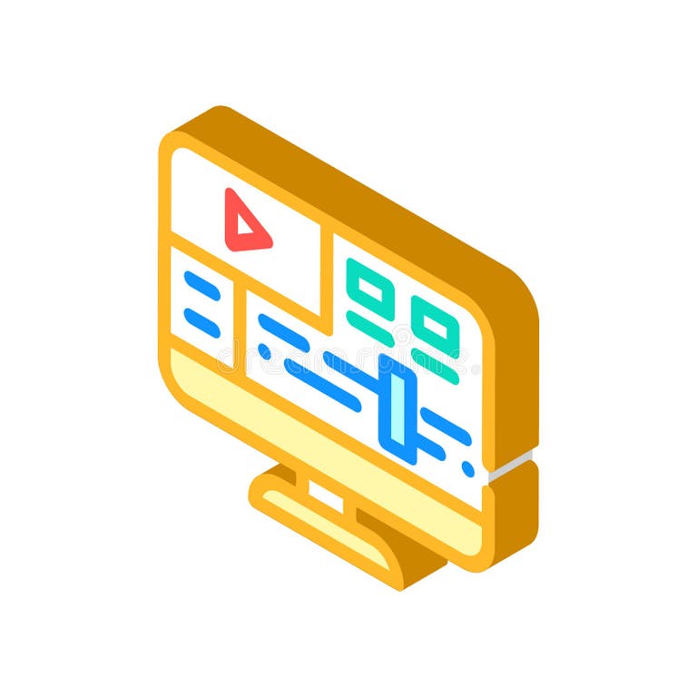 Video Processing Software Isometric Icon Vector Illustration Stock ...