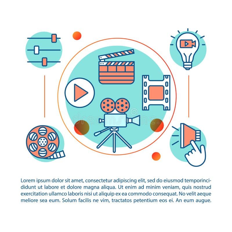 Video Production Article Page Vector Template. Film Making Process ...