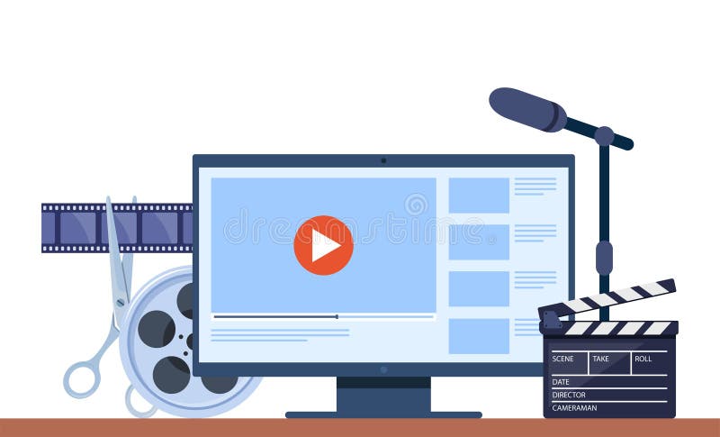 Video Production Concept. Making Visual Content for Social Media Stock ...