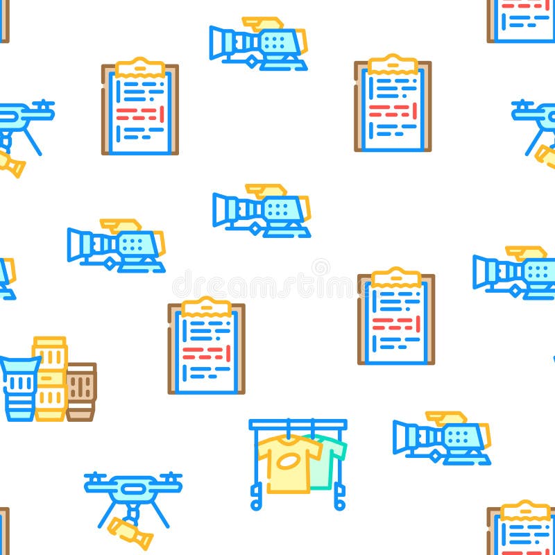 Video Production and Creation Icons Set Vector Stock Illustration ...