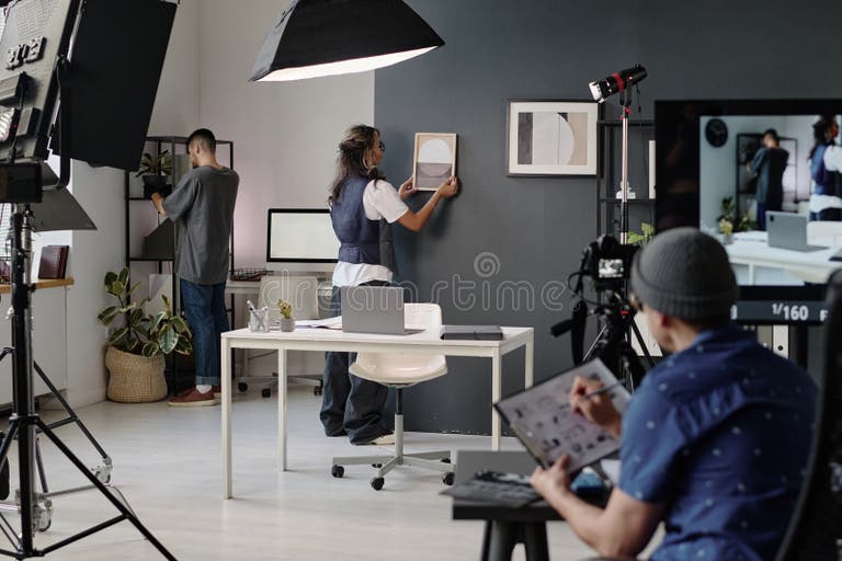 Video Production Team at Studio Stock Image - Image of advertising ...