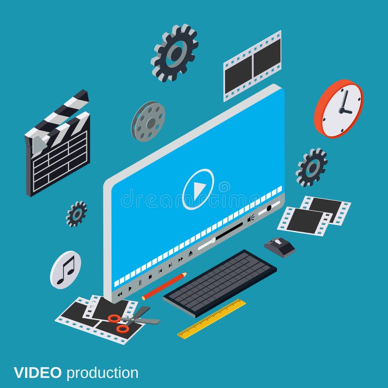 Video Production Vector Concept Illustration Stock Vector ...
