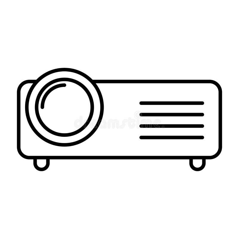 Video Projector Icon. Black Linear Projector Icon. Projector Symbol ...
