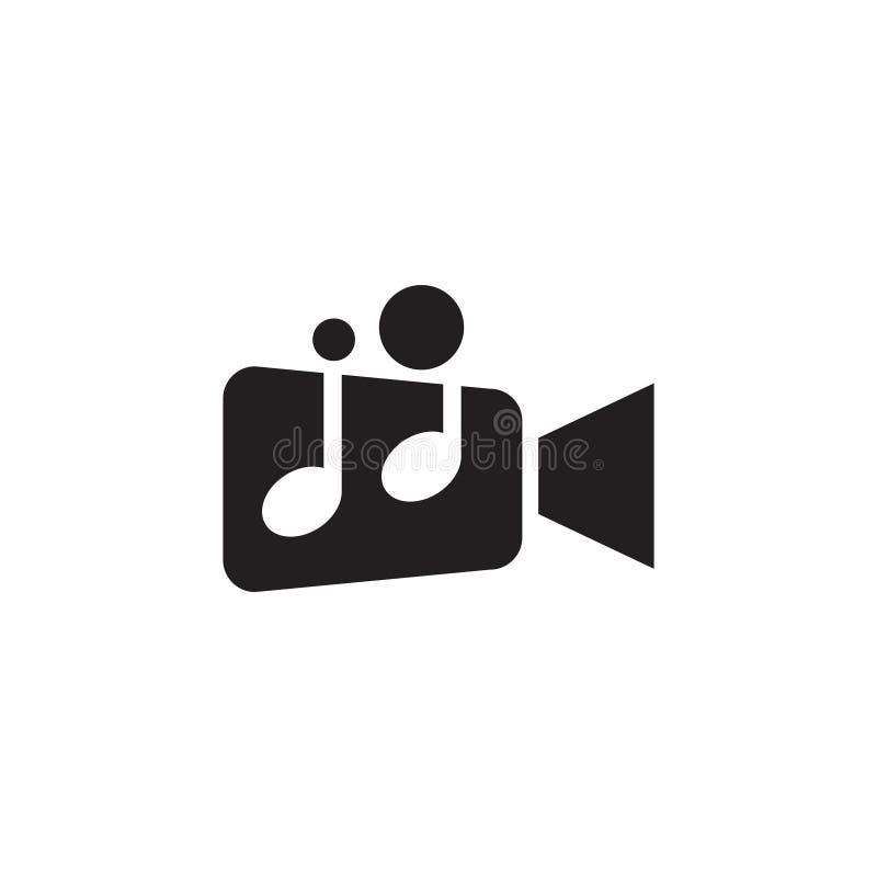 Video Record with Music Note Simple Logo Symbol Icon Vector Graphic ...