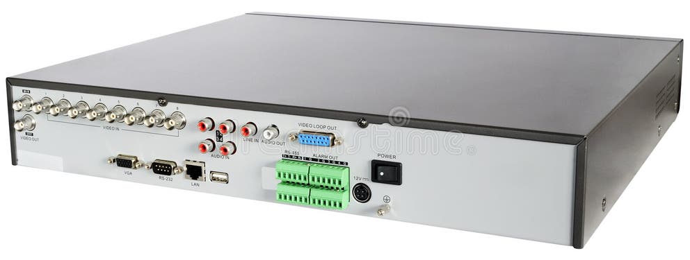 Video recorder back view stock image. Image of technology - 25713097