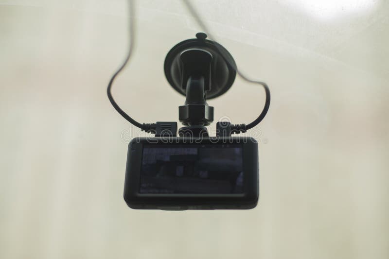 Video Recorder on Car Glass. Video Shooting in Car Stock Photo - Image ...
