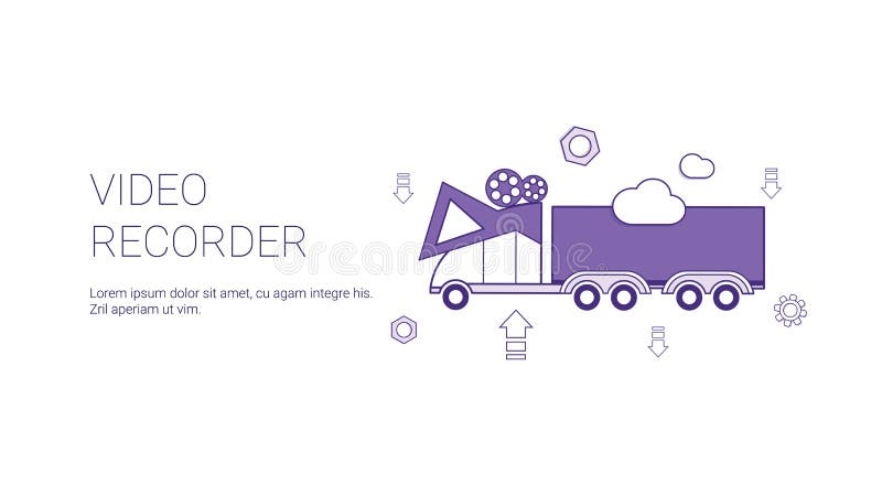 Video Recorder in Car Template Web Banner with Copy Space Stock Vector ...