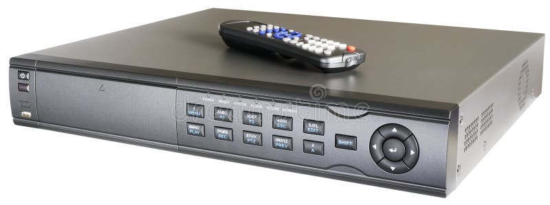 Video Recorder with Remote Control Stock Photo - Image of jack, white ...