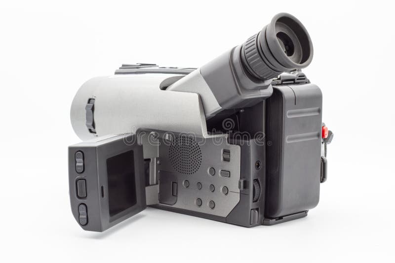 Video Recorder with View Screen on White Background Stock Photo - Image ...