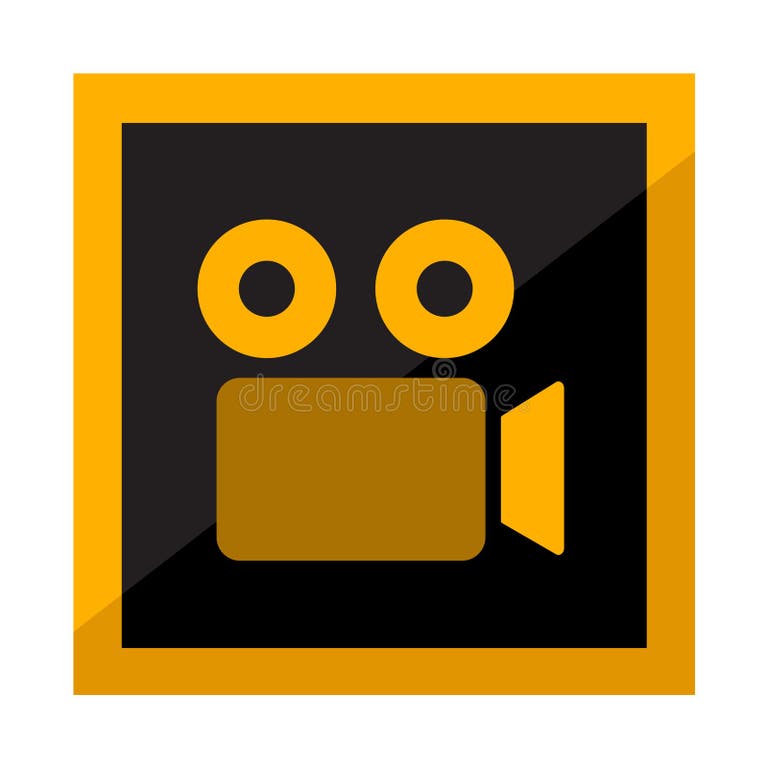 Video Recorder Yellow Button Stock Vector - Illustration of yellow ...