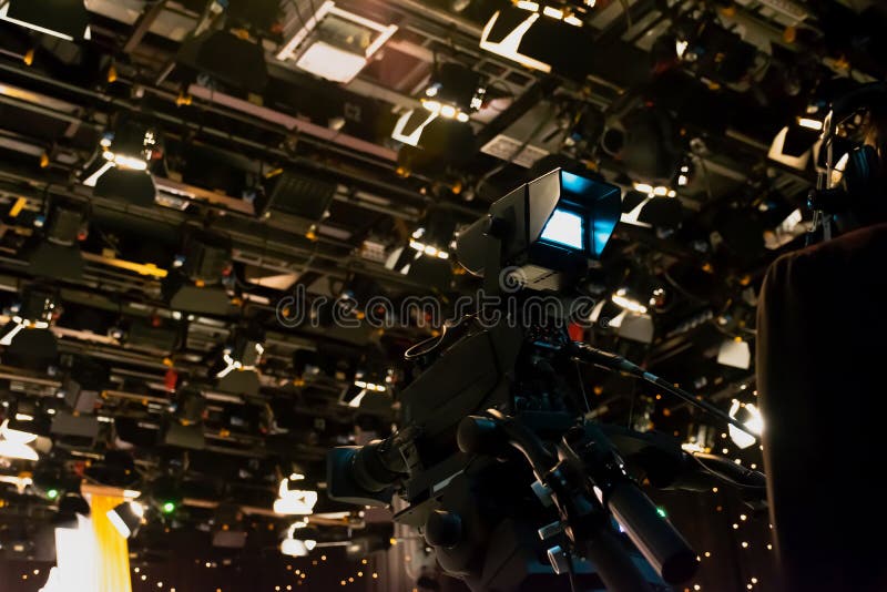 Video Recording Camera in the Studio Stock Image - Image of ...