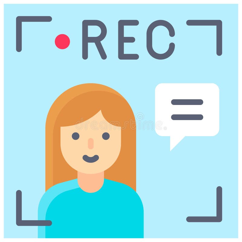 Video Recording Icon, Man with Speech Balloon Stock Vector ...