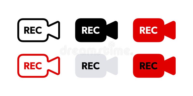 Video Recording Icons. Video Camera Icons Stock Vector - Illustration ...