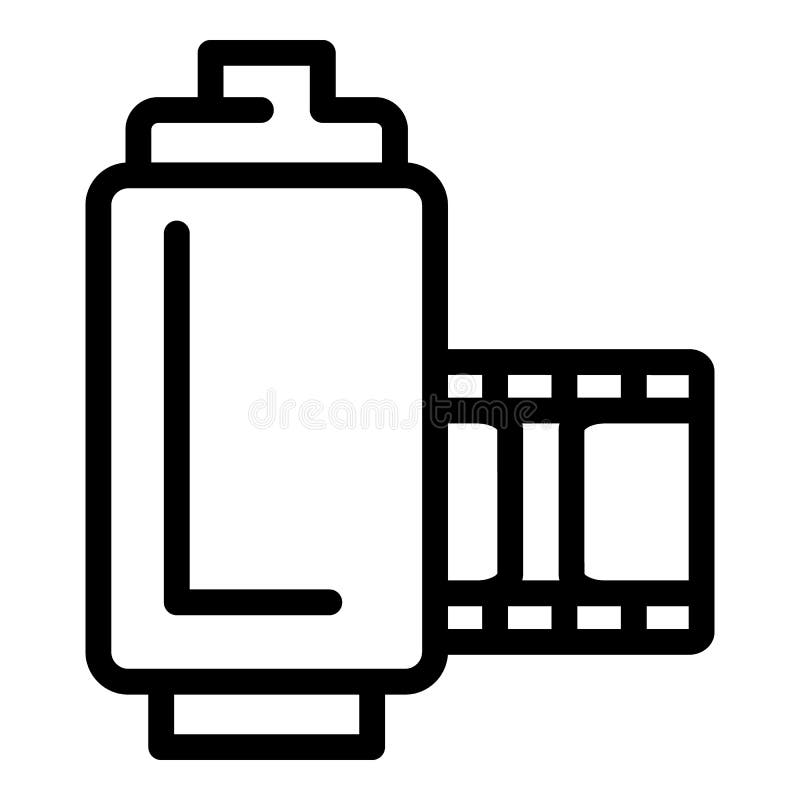 Video Reel Icon, Outline Style Stock Vector - Illustration of button ...