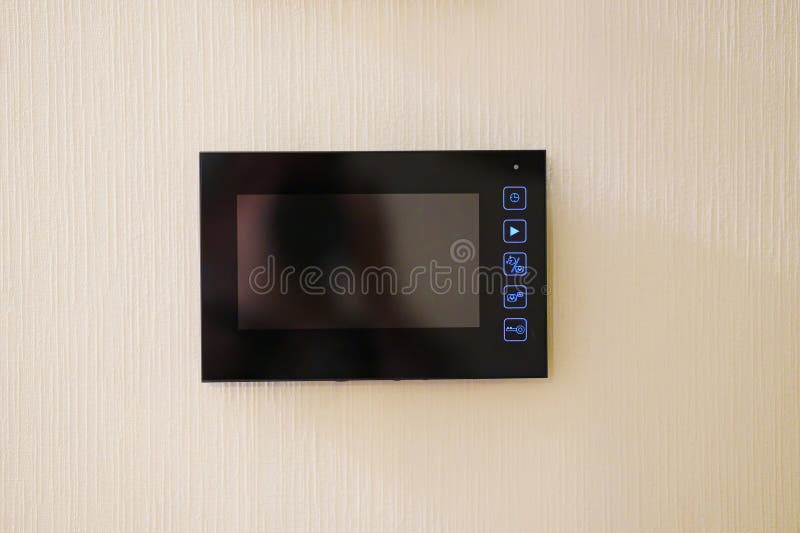 The Video Screen of the Intercom on the Wall of the House. Stock Image ...