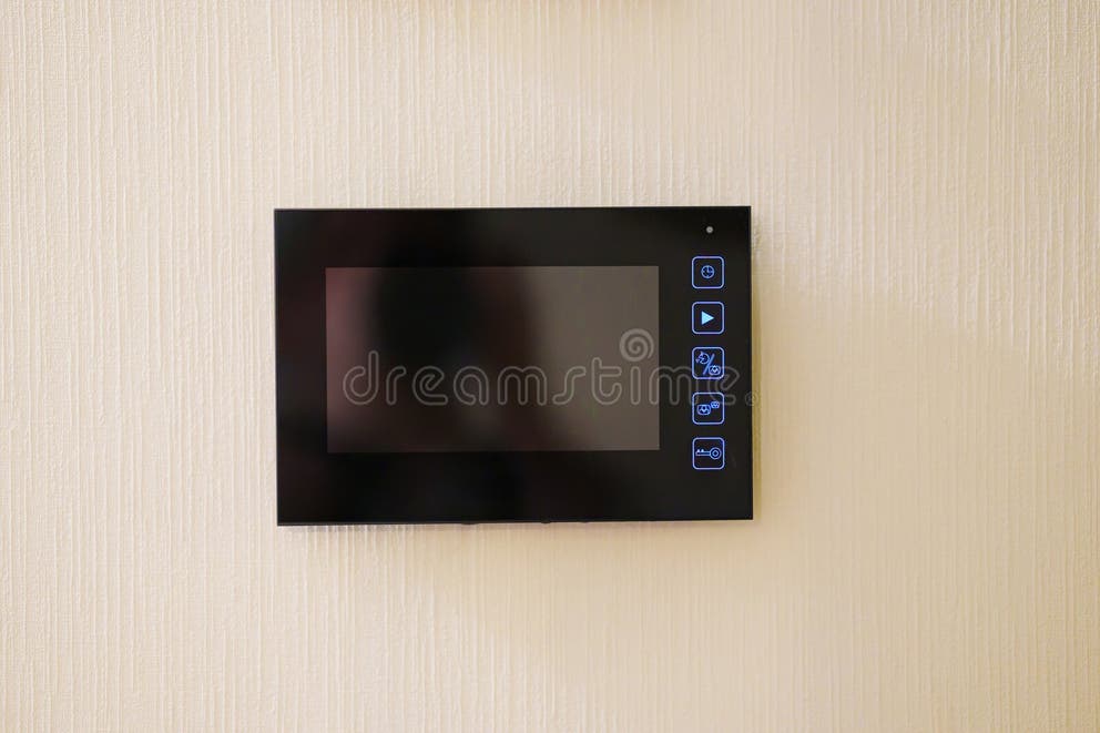 The Video Screen of the Intercom on the Wall of the House. Stock Image ...