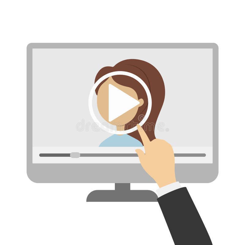 Video screen play. stock vector. Illustration of communication - 105725952