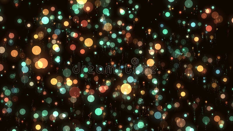 Video Screensaver of Many Different Particles Flying on a Dark ...