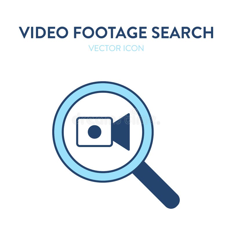 Video Search Icon. Vector Illustration of a Magnifier Tool with Video ...