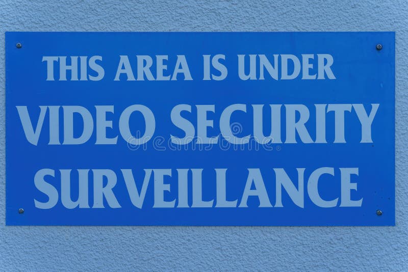 Video Security Signage stock image. Image of rectangle - 208573805