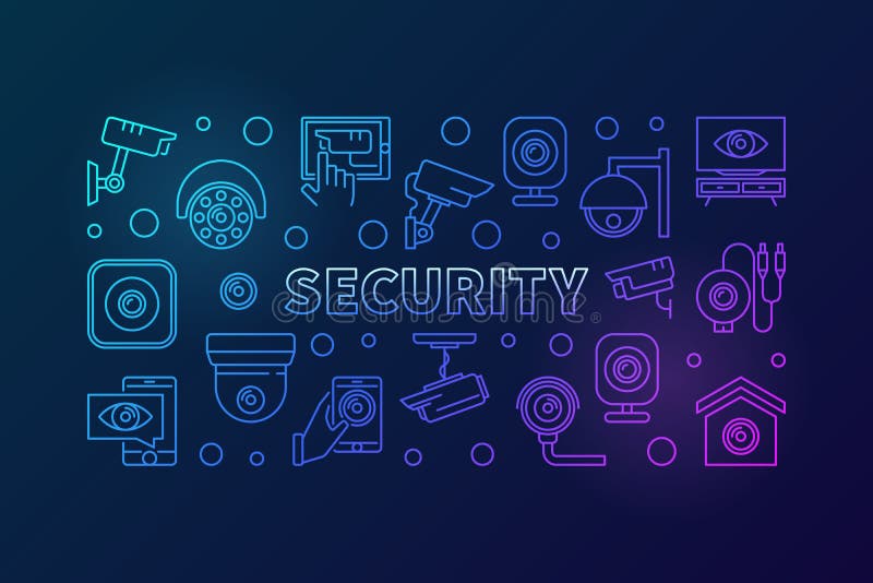 Video Security Vector Colored Horizontal Banner Stock Vector ...