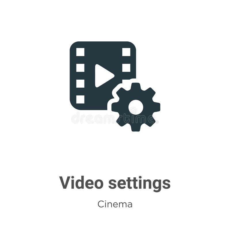Video Settings Vector Icon On White Background. Flat Vector Video ...