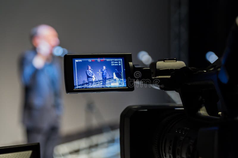 Filming of the Event. Videography Stock Photo - Image of operator ...