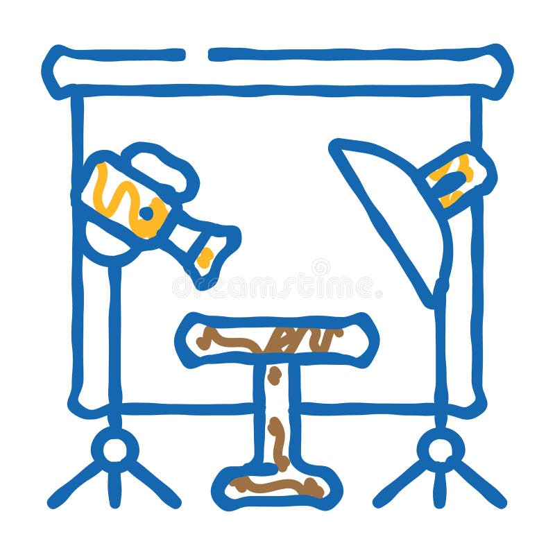 Video Shooting Studio Icon Doodle Illustration Stock Vector ...