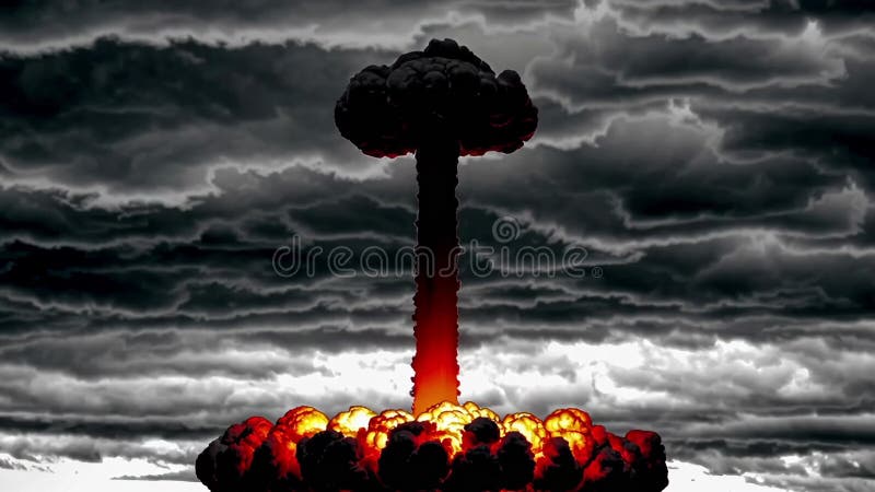 Nuclear Explosion Footage Dramatically Captured Against Dark Cloudy ...